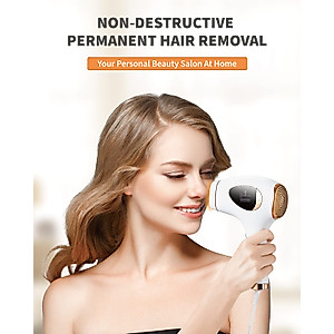 GERCY Hair Removal Device, Laser Hair Removal for Women Permanent with 9 Energy Levels, 2 Flash Modes and 999,999 Flashes, IPL Hair Removal for Face, Arms, Armpits, Bikini Line, Legs and Whole Body