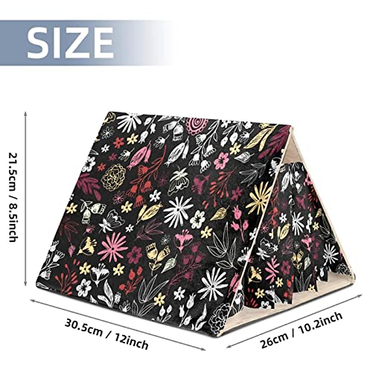 Y-DSIWX Guinea Pig Hideout Cozy Hamster House Cave for Bunny Chinchilla Hedgehog Small Animal Colourful Flowers Leaves