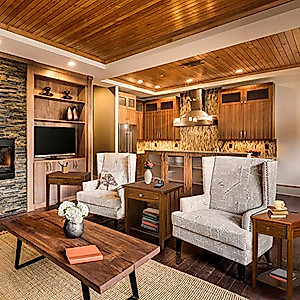 Casual Home Night Owl Nightstand with USB Ports-Warm Brown