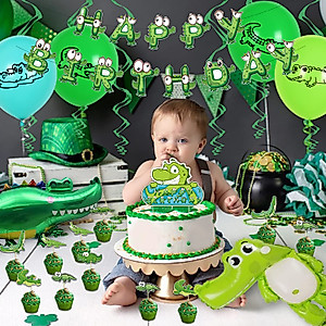 Forest crocodile theme birthday decorations children's creative party supplies animal birthday party supplies (B)