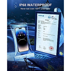 [2-Pack] Universal Waterproof Phone Pouch [Industry-First 3D Seamless Body] Humixx IPX8 Waterproof Phone Case for Beach Underwater Floating Cellphone Dry Bag with Lanyard, Fits All Phones Up to 7.8''