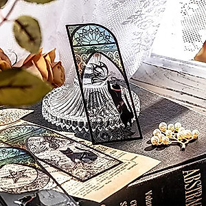 6PCS Cute Black Cat Waterproof Bookmark with Creative Design, The Best Gift for Those who Love to Read