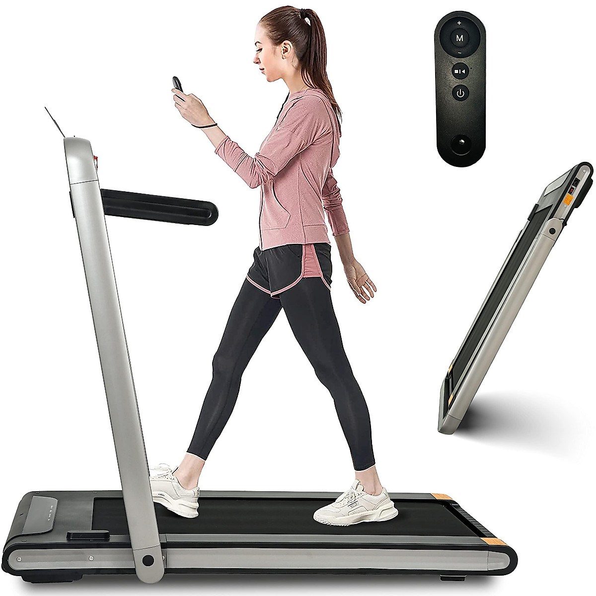 Foldable Treadmill with Incline, Folding Treadmill for Home Electric Treadmill Workout Running Machine, Handrail Controls Speed, Pulse Monitor,APP