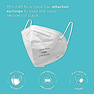 DEMETECH D95 Particulate Respirator Fold Style Earloops (White/White)