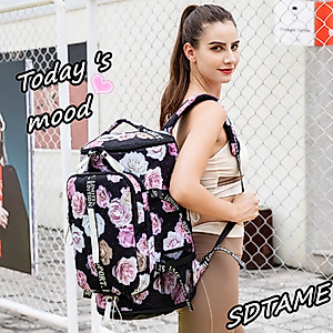 Gym Duffle Bag Backpack with Shoe Compartment,4 ways Travel Backpack for Women and Men,Multi-Functional Weekender Backpack with Waterproof Layer&Laptop Compartment for Fitness, Travel,Camping(Black')