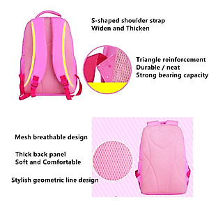 Stars-Print and Bowknot Backpack Set Large Elementary Bookbag 3Pcs Set School bags for Teen Girls