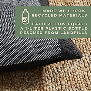 TOWN & COUNTRY TERRA Alara Indoor/Outdoor Decorative Pillow, 14"x20", Black/Ivory