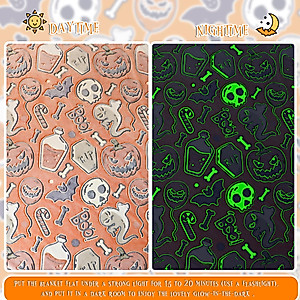 Halloween Blanket Pumpkin Plush Blanket Orange Soft Fleece Throw Blanket for Kids