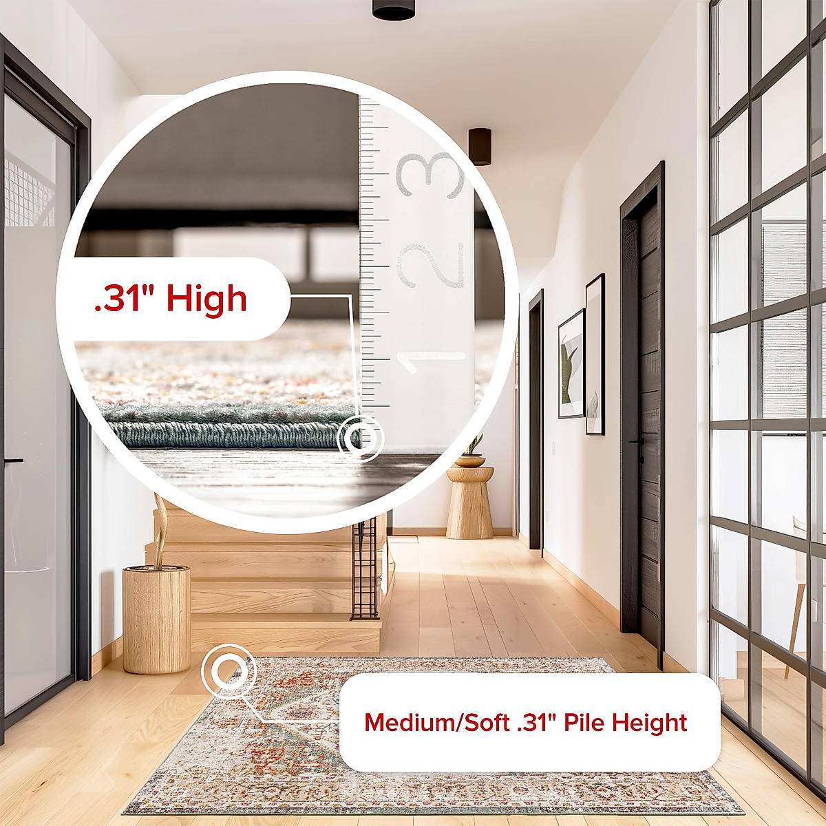 nuLOOM Performance Oriental Style Area Rug, Vintage Design, Durable, Easy to Clean, Justine Beige, 3' x 12'