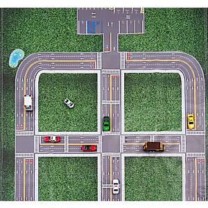 Drive N Learn Car Play Mat City Town and Parking Lot My Home Town” for Kids Toys Cars Matchbox Road Great Gift Idea for Boys Girls Ages 3 or Above 57 x 42 Inch Vinyl Plastic