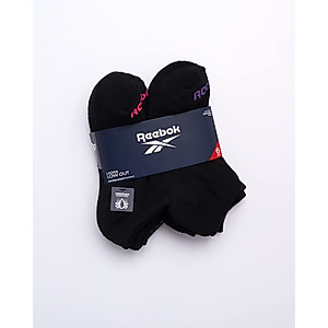 Reebok Women's Athletic Socks - Performance Cushioned Low Cut Socks (6 Pack), Size 4-10, Solid Black