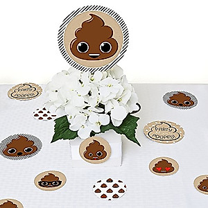 Party 'Til You're Pooped - Poop Emoji Party Giant Circle Confetti - Party Decorations - Large Confetti 27 Count