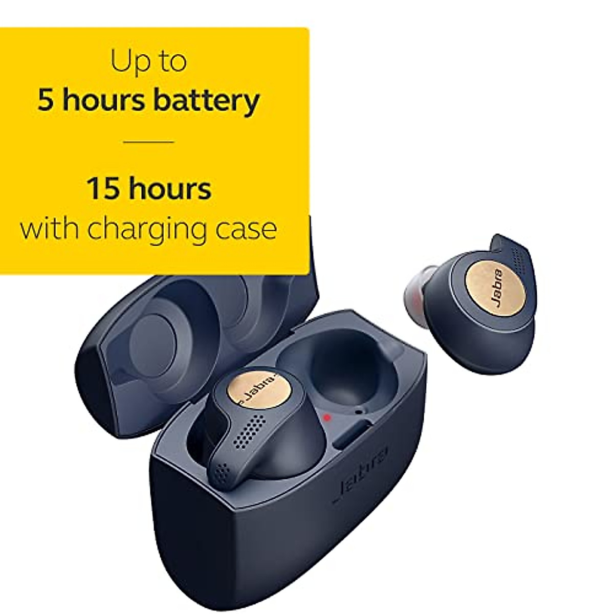 Jabra Elite Active 65t Earbuds – True Wireless Earbuds with Charging Case, Copper Blue – Bluetooth Earbuds with a Secure Fit and Superior Sound, Long Battery Life and More (100-99010000-02)