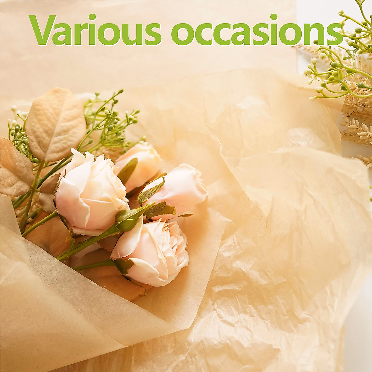 Bobobag 100 Sheets 20"X14" Gift Wrapping Tissue Paper Bulk for Gift Bags,Weddings Birthday Showers Arts Craft Party Favor Decoration (Brown)