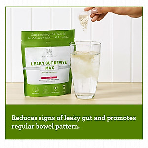 Amy Myers MD Leaky Gut Revive MAX Powder for Leaky Gut Repair “ Potent L-Glutamine Powder to Support Constipation, IBS, Diarrhea, Bloating, Gas, SIBO “ Plant Based Supplement for Gut Health, 1 Month