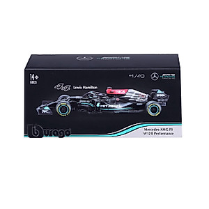 Bburago B18-38058H 1:43 F1 Mercedes AMG W12 E-Performance with Helmet Hamilton, Assorted