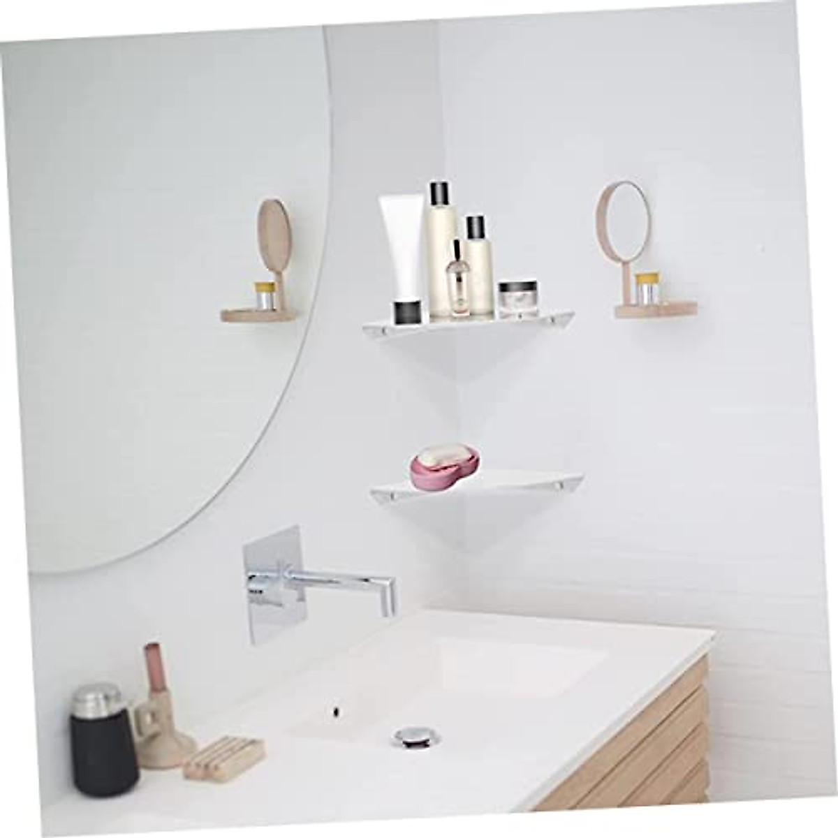 IMIKEYA 2pcs Speaker Stand Wall Mount Corner Shelf Wall Mount Speakers Wall Mounted Shelves for Storage Wall Mounted Corner Acrylic Hanging Rack Bathroom Wall Corner Shelf Wall Mount Ledge