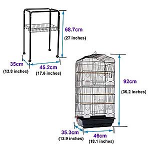 YJJT Bird Houses Cages for Parakeets - Pets Breeding Nesting Box Nest - Bird Cage for Small Birds Indoor Outdoor Decoration, with Universal Wheel Base, Multifunction, Easy to Clean, 59 Inches