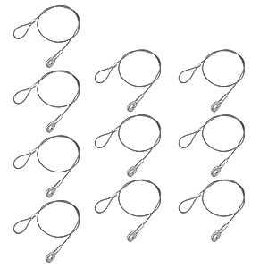 10 PCS 24" Braided Stainless Steel Security Cable Max.Load 165lb Luggage Lock Safety Locking Cables, Eyelet 5/16"
