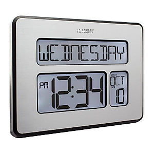 La Crosse Technology Atomic Wall/Table Clock, Metal, 7.5-inch H x 9.75-inch W x 1-inch D (C86279)