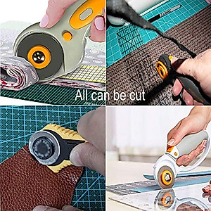 KISSWILL Rotary Cutter Blades 45mm - 10 Pack Mix Pack 45 mm Rotary Cutting Blades Fits for OLFA Fiskars Martelli Truecut 45mm Rotary Cutter Replacement Blades, Sharp and Durable