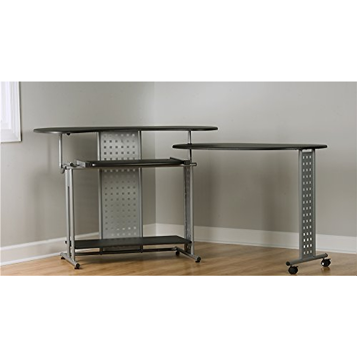 OneSpace Regallo Expandable L Computer Desk, Black