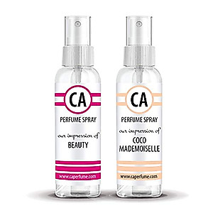 CA Perfume Impression of (Beauty + Mademoiselle) Travel Size Sample Fragrance Refillable Atomizer Long Lasting Eau de Parfum (Cologne) Sprayer / 2 Fl Oz/ 60 ml