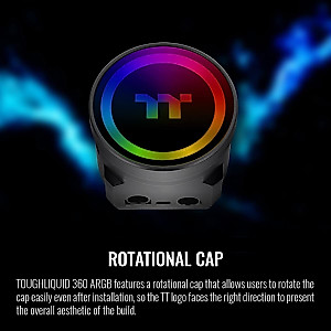 Thermaltake TOUGHLIQUID 360 ARGB Motherboard Sync All-in-One Liquid CPU Cooler, AMD (AM5/AM4) / Intel (LGA 1700/1200), 360mm High Efficiency Radiator CL-W321-PL12BL-B,Black