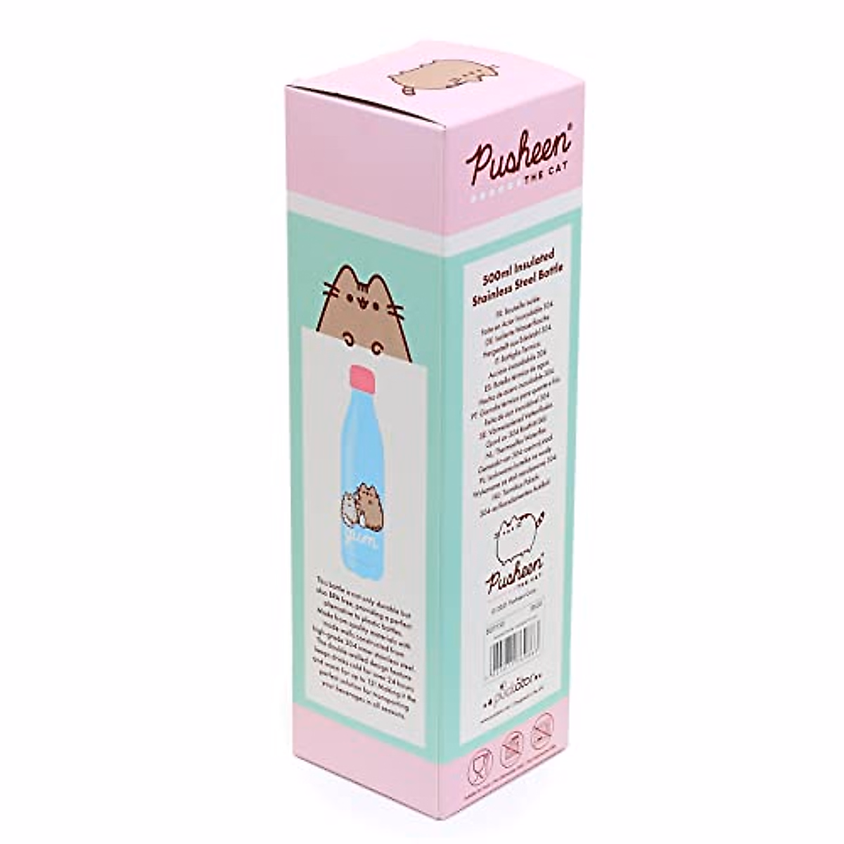 Puckator Pusheen Foodie 500ml Stainless Steel Insulated Bottle for Hot or Cold Drinks