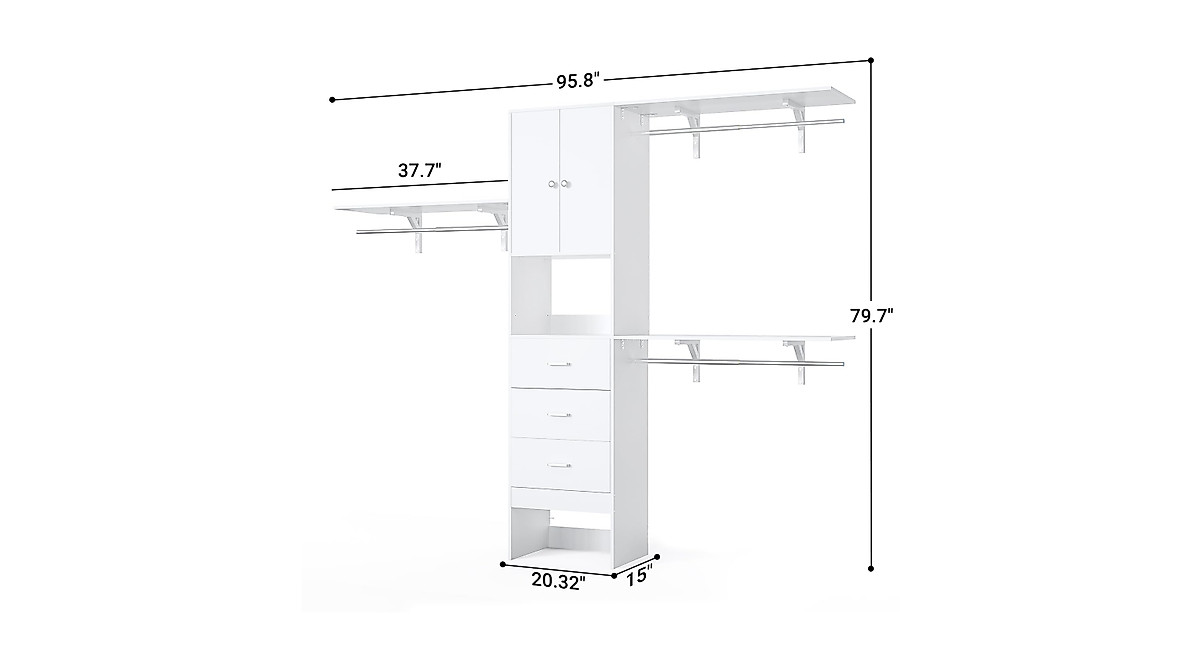 Armocity 8FT Closet Organizer System with Doors