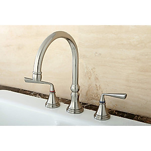 Kingston Brass KS2798ZLLS Silver Sage Widespread ADA Kitchen Faucet Without Sprayer, Brushed Nickel