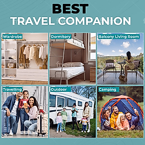 Portable Clothes Dryer, Mini Dryer, Heater in Winter, Compact Travel Dryer for RV, Van, Apartments, Hotels, Dorms, Travel, Camping. Odor remover, Foldable Big Clothes Bag and Drying Tube.