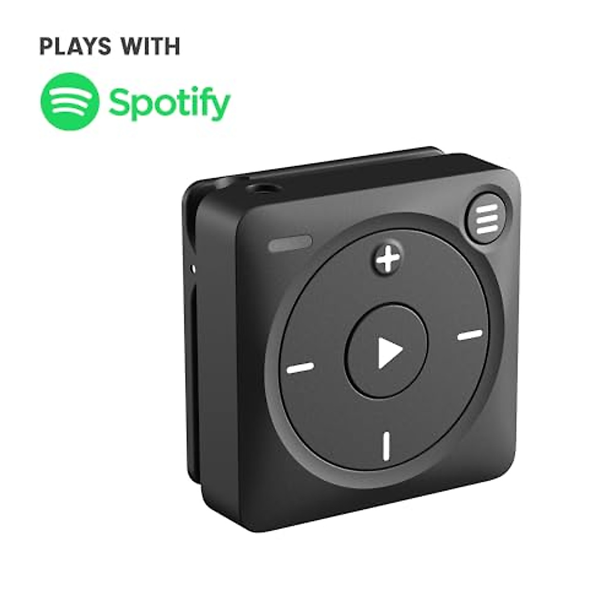 Mighty 3 Spotify & Amazon Music Player - Compatible with Bluetooth & Wired Headphones - 1,000+ Song Storage - Screen Free Music Player - No Phone Needed - (Black)