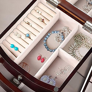 Hives and Honey Julia Jewelry Armoire, 40in X 17in X 12in, Walnut