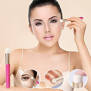 Idefair Nose Contour Stencil Shadow Tool, 4 in 1 Reusable Silicone Nose Contour Shadow Highlighter Template Brush Tool, Multi-Functional Makeup Applicator for Nose Eyeliner Shadow Lip