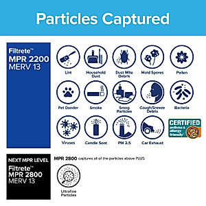 Filtrete 14x24x1 AC Furnace Air Filter, MERV 13, MPR 2200, Elite Allergen, Bacteria & Virus Filter, 3-Month Pleated 1-Inch Electrostatic Air Cleaning Filter, 2-Pack (Actual Size 14.375x23.84x0.783 in)