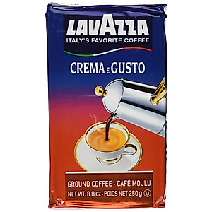 Lavazza medium roast Crema e Gusto Ground Coffee, Italian Espresso, 8.8-Ounce Brick