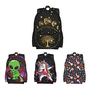 famliihw Tree Sun and Moon Phase Backpack Bookbag Laptop Backpacks Multipurpose Daypack for Boys Girls School Men Women Travel Hiking