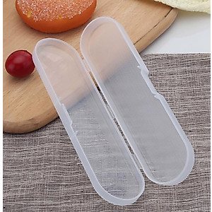 AKOAK Clear Polypropylene Storage Containers Box with Hinged Lid for Pencils, Pens,Accessories,Crafts,Learning Supplies,Makeup Brush,Screws,Drills,6.89" x 1.49" x 0.74",Pack of 2