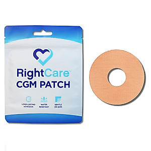 RightCare CGM Adhesive Patch for Libre Uncovered Circle (25-Pack), Tan