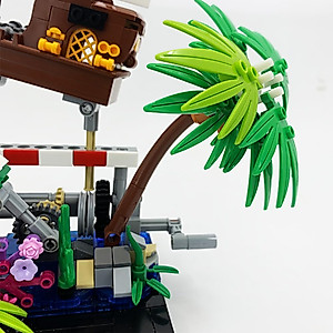 ENJBRICK Pirates Ship Building Kit Compatible with Lego for Adutls,Cute Animal Building Toy for Girls and Boys 8-14 Years Up 448 pcs