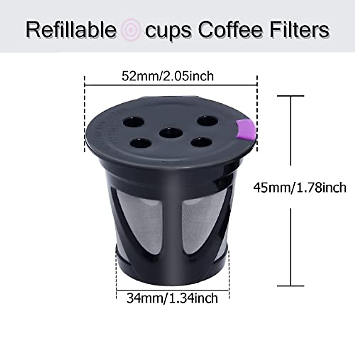 6 Pcs Refillable Coffee Filters Cup Compatilbe with K-Supreme and K-Supreme Plus Coffee Maker,Reusable Cup Pod Coffee Filters Compatible with K-Cup Keurig 2.0 Brewers