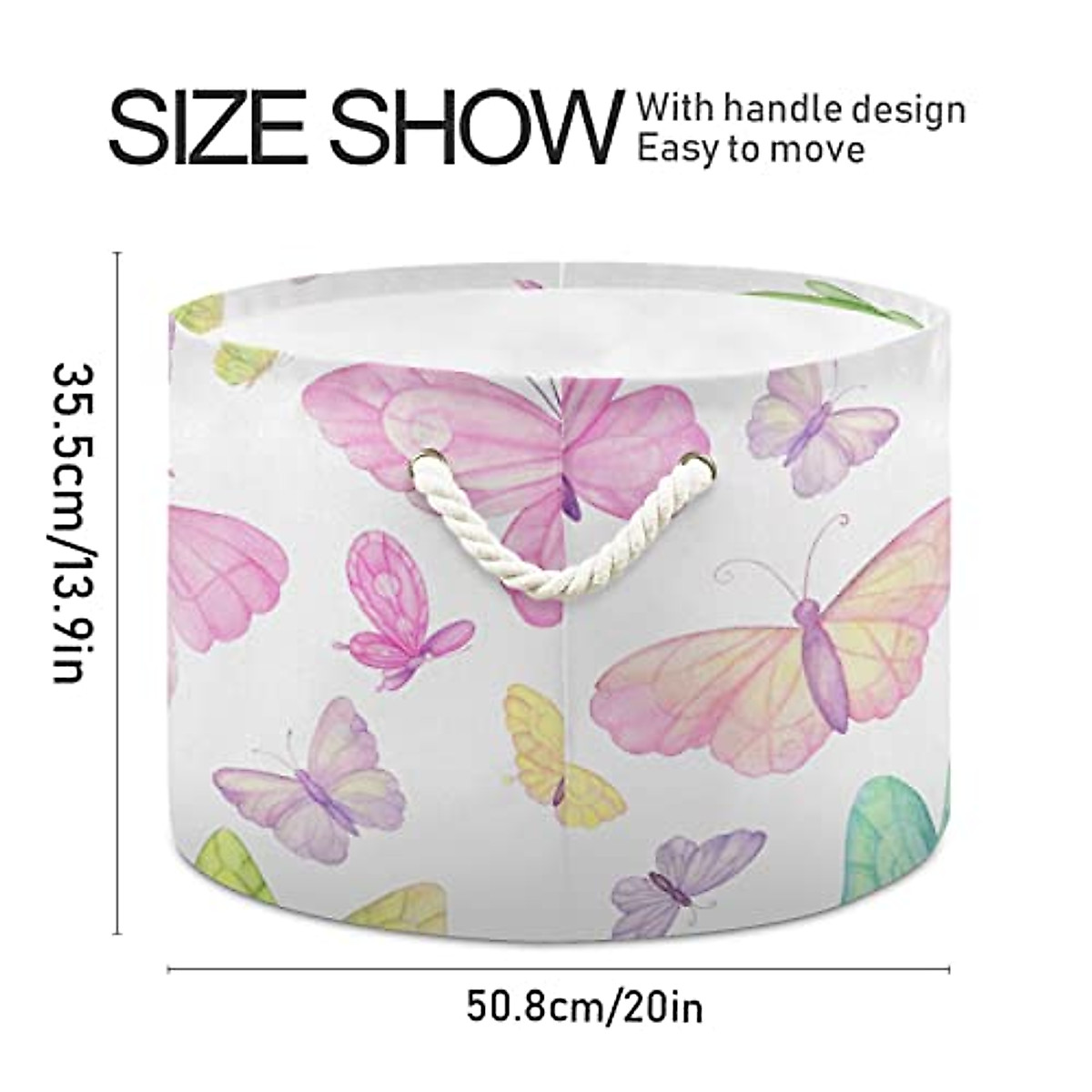 xigua Cotton Rope Basket Cute Colorful Butterfly Baby Laundry Basket Blanket Kids Toy Storage Basket Glove Box