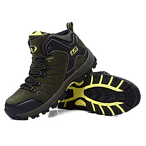 Fheaven Women Safety Boots Lace up Composite Toe Cap Kevlar Work Shoes Green