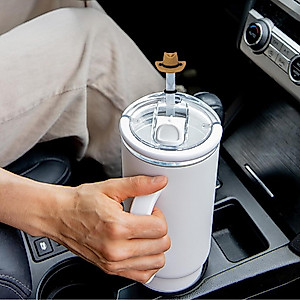 Aucern 6 Pcs Silicone Straw Covers Caps Compatible for Stanley Cup 30 40 oz, 0.4in/10mm Diameter Cowboy Hat Dust-Proof Straw Cap for Water Bottle, Cute Cloud and Mushroom Accessories for Stanley Cups