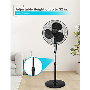 BLACK+DECKER BFSR18B 18 Inches Stand Fan with Remote, Black