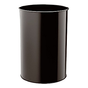 Durable 30 Litre Metal Round Waste Bin - Black