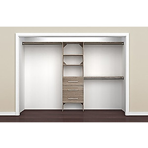 ClosetMaid 1936040 SuiteSymphony Modern 25-Inch Closet Organizer with Shelves and 3-Drawers, Natural Gray