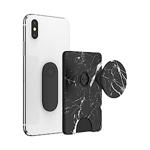 PopSockets PopWallet+ with Integrated Swappable PopTop - Midnight Marble