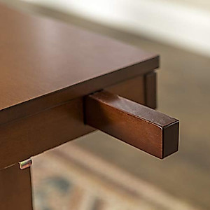 Walker Edison Rustic Farmhouse Wood Distressed Dining Room Table with Expandable Leaf Kitchen Table Set Dining Chairs, 60 Inch, 6-8 Person, Oak Brown